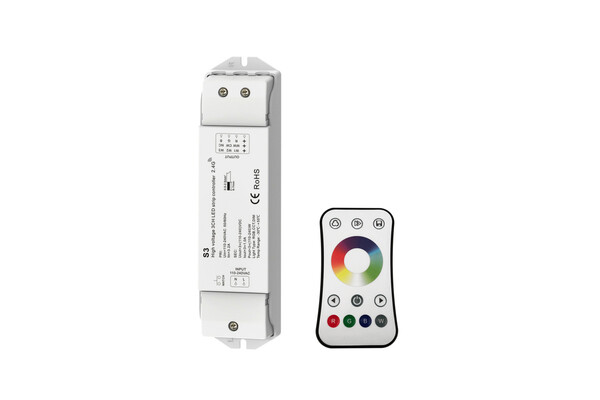 230V RGB controller with remote control - Driver and dimmer - Strip led ...